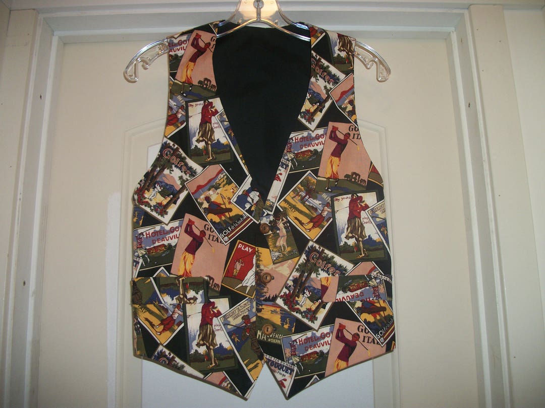 Retro 90s Does Golf With Darling STEAMPUNK Past Golfers GOLF VEST, Sm ...