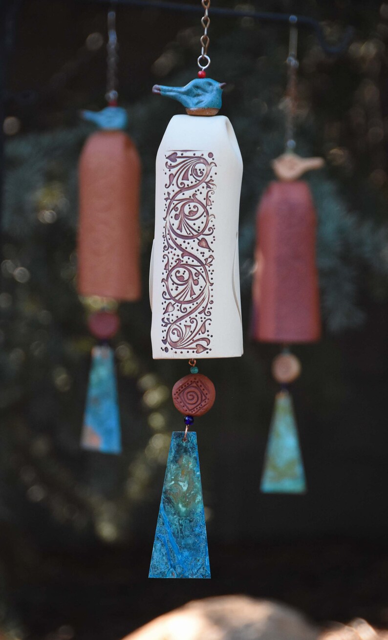 Bohemian Wind Chime Boho Spring Decor Handmade Ceramic Art - Etsy