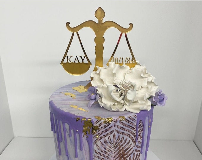 Scales of Justice Cake Topper Acrylic Topper Personalized - Etsy