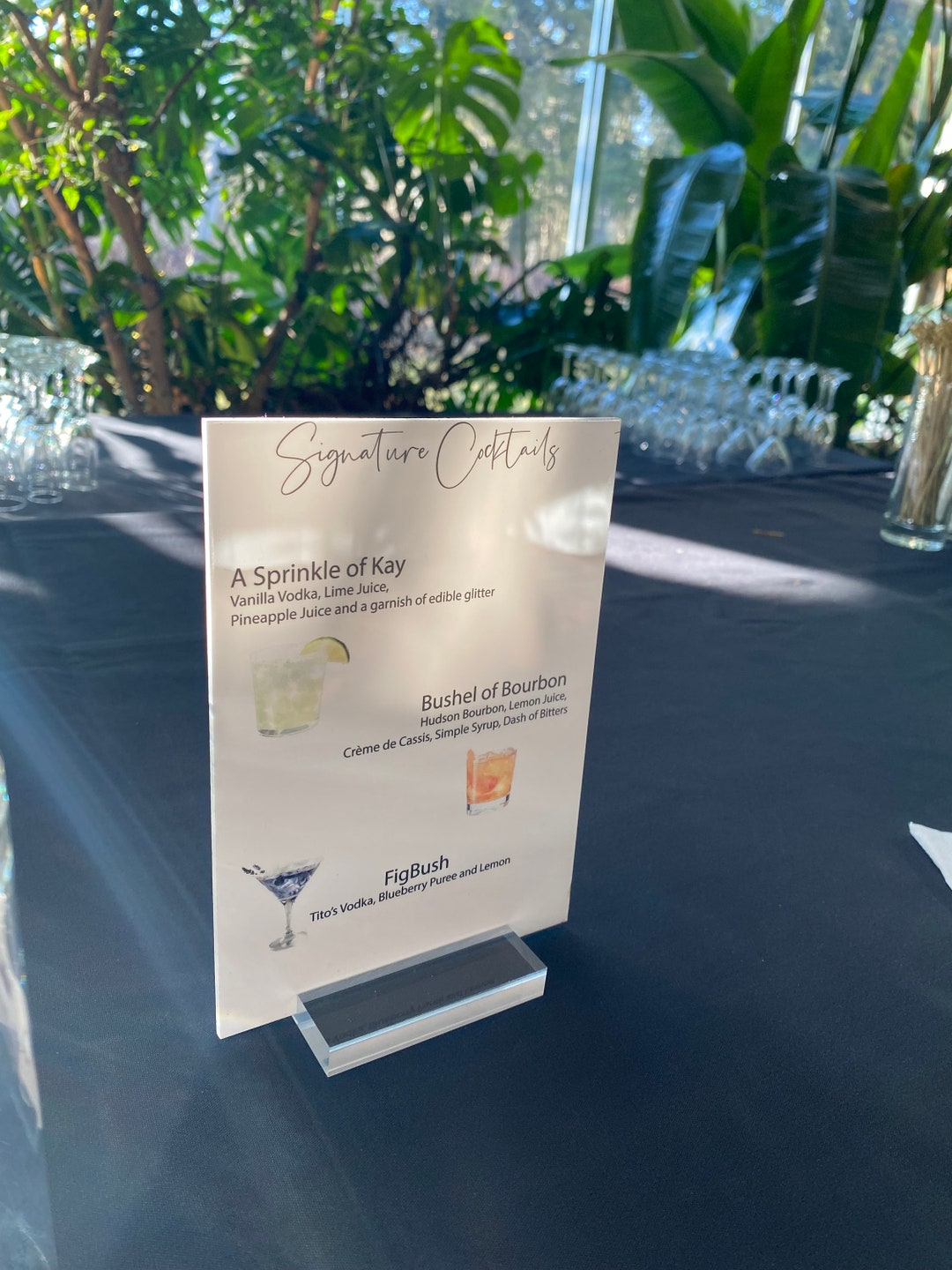 Personalized Drink Menu Acrylic Wedding Sign Bar Cart Menu Cocktail ...