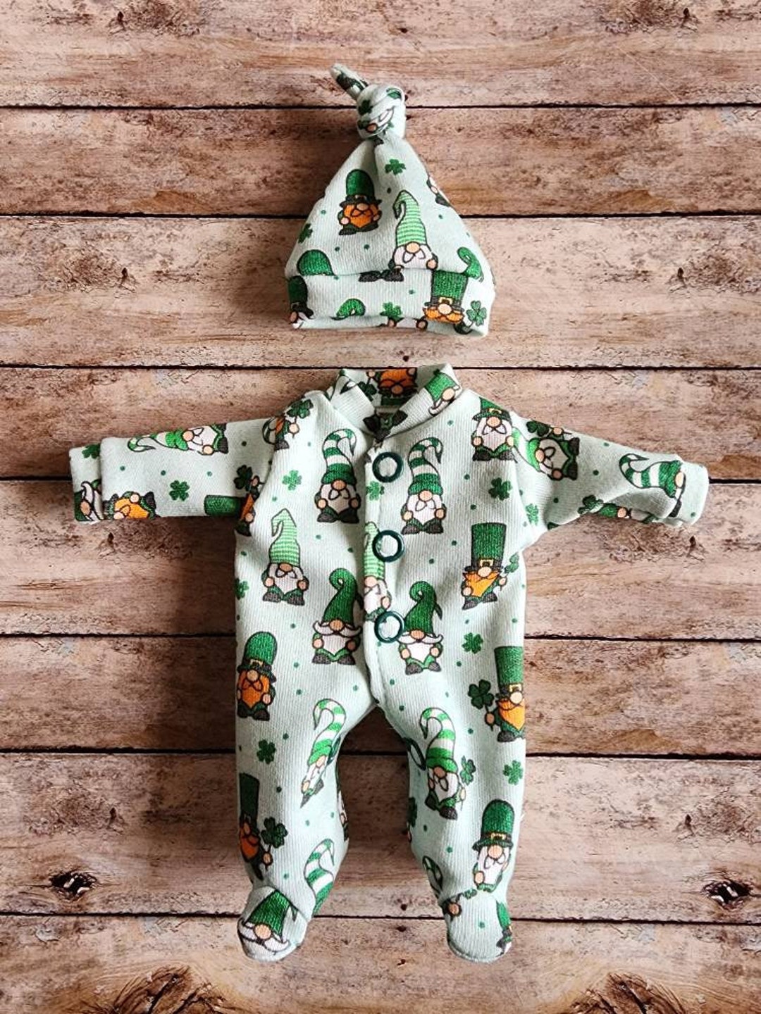 6" St Patrick's Day Footed Sleeper Pajama Outfit Clothing for Mini ...