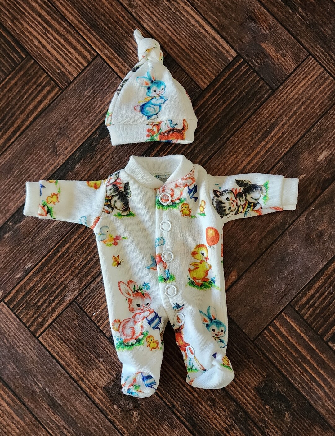 6 Footed Sleeper Pajama Outfit Clothing for Mini Reborn Silicone OOAK ...
