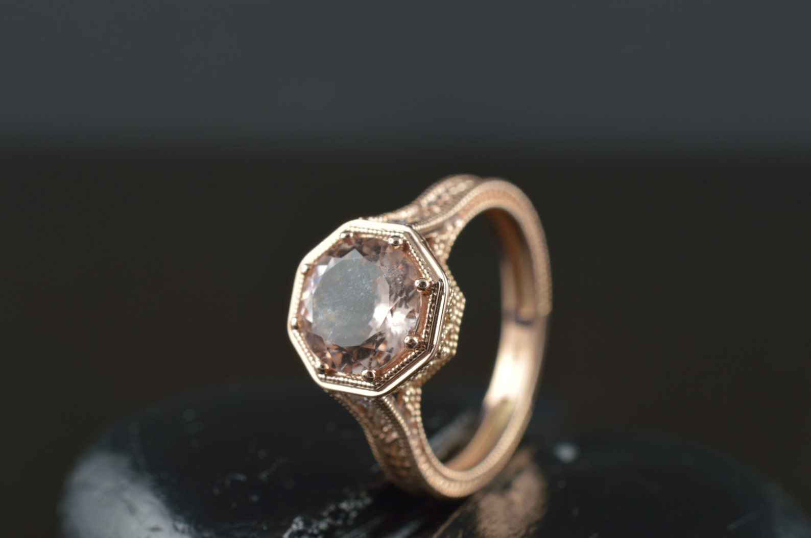 Michelle Morganite Engagement Ring in Rose Gold 8-prong - Etsy