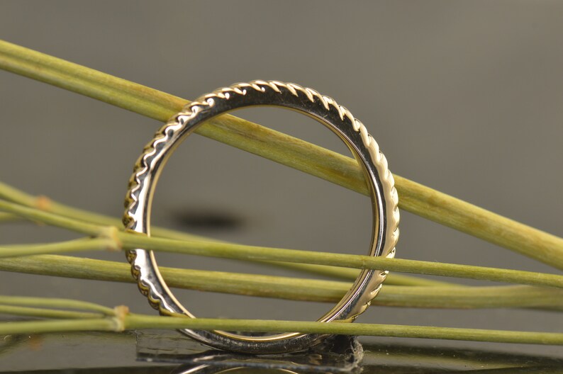 The Rope Ring in 14k Yellow Gold Rope Design Petite Twisted - Etsy