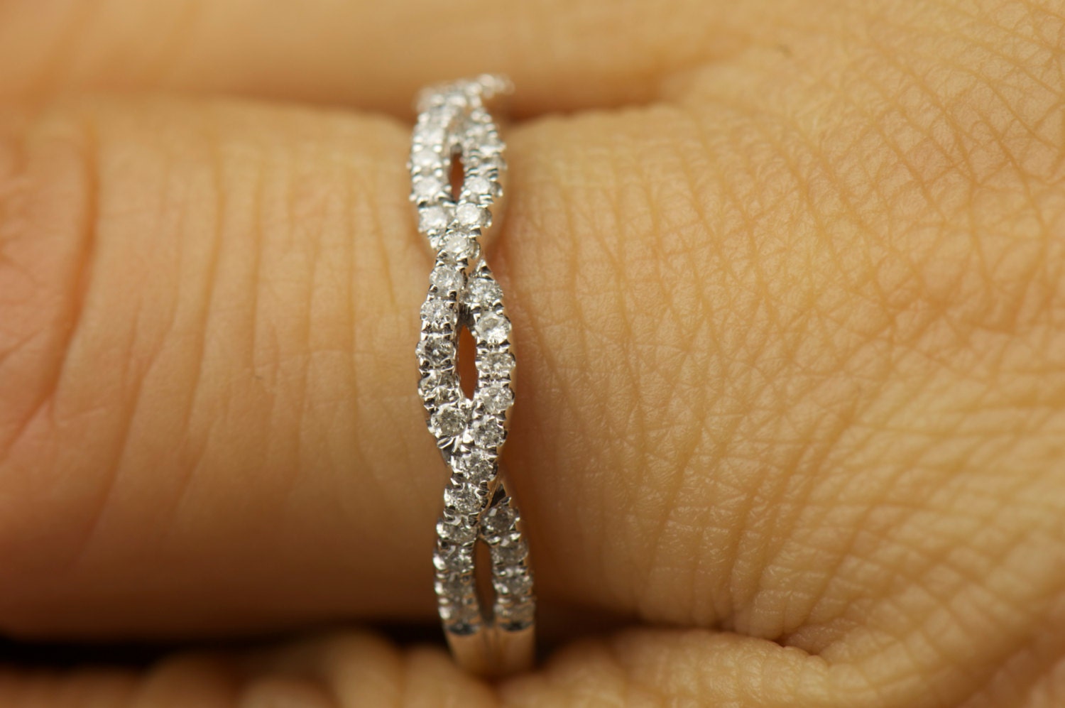 Hailey Anne Diamond Wedding Band in White Gold Round | Etsy