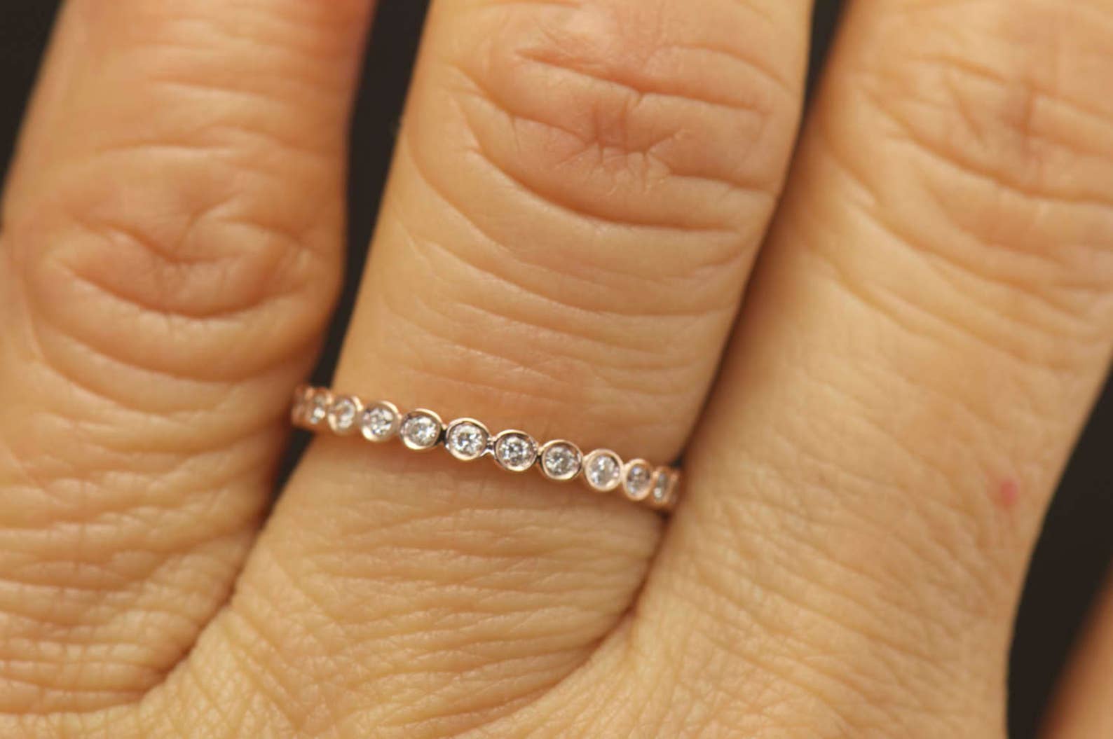 Bezel Set Diamond Eternity Band in 14k Gold Bezel Eternity - Etsy