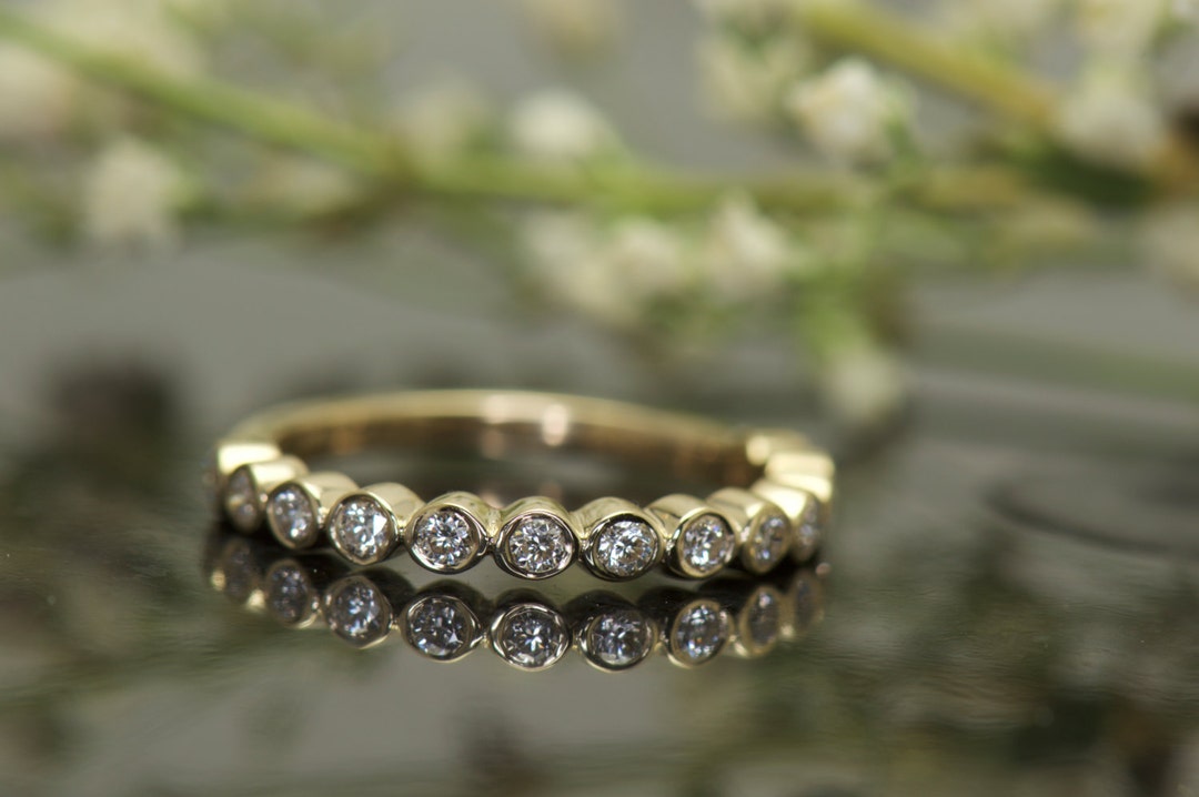 Bubble Band in Yellow Gold, Bezel Set Diamond Band, 0.25ctw, 14 Round ...
