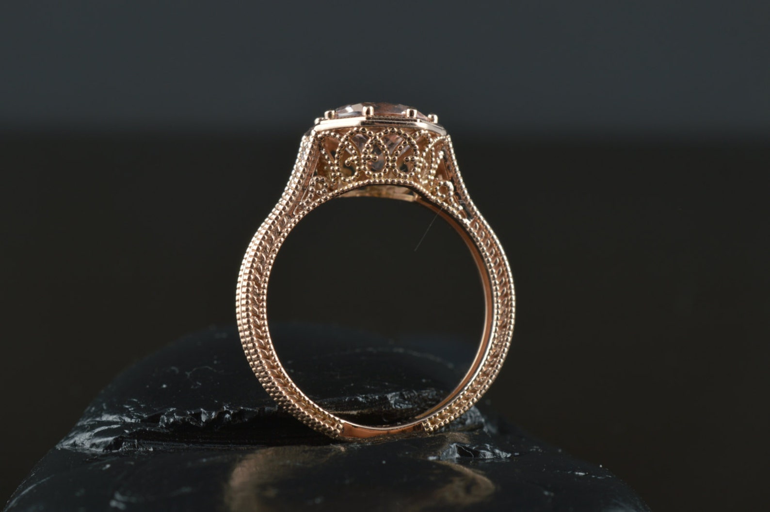 Michelle Morganite Engagement Ring in Rose Gold 8-prong - Etsy