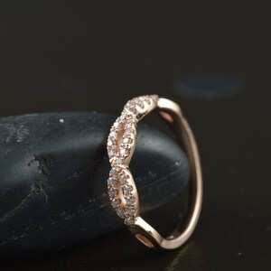 Petite Hailey Diamond Wedding Band in Rose Gold Round - Etsy