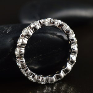 2.25ctw Floating Diamond Eternity Band in 14k Gold, 3.2mm Wide, E-F ...