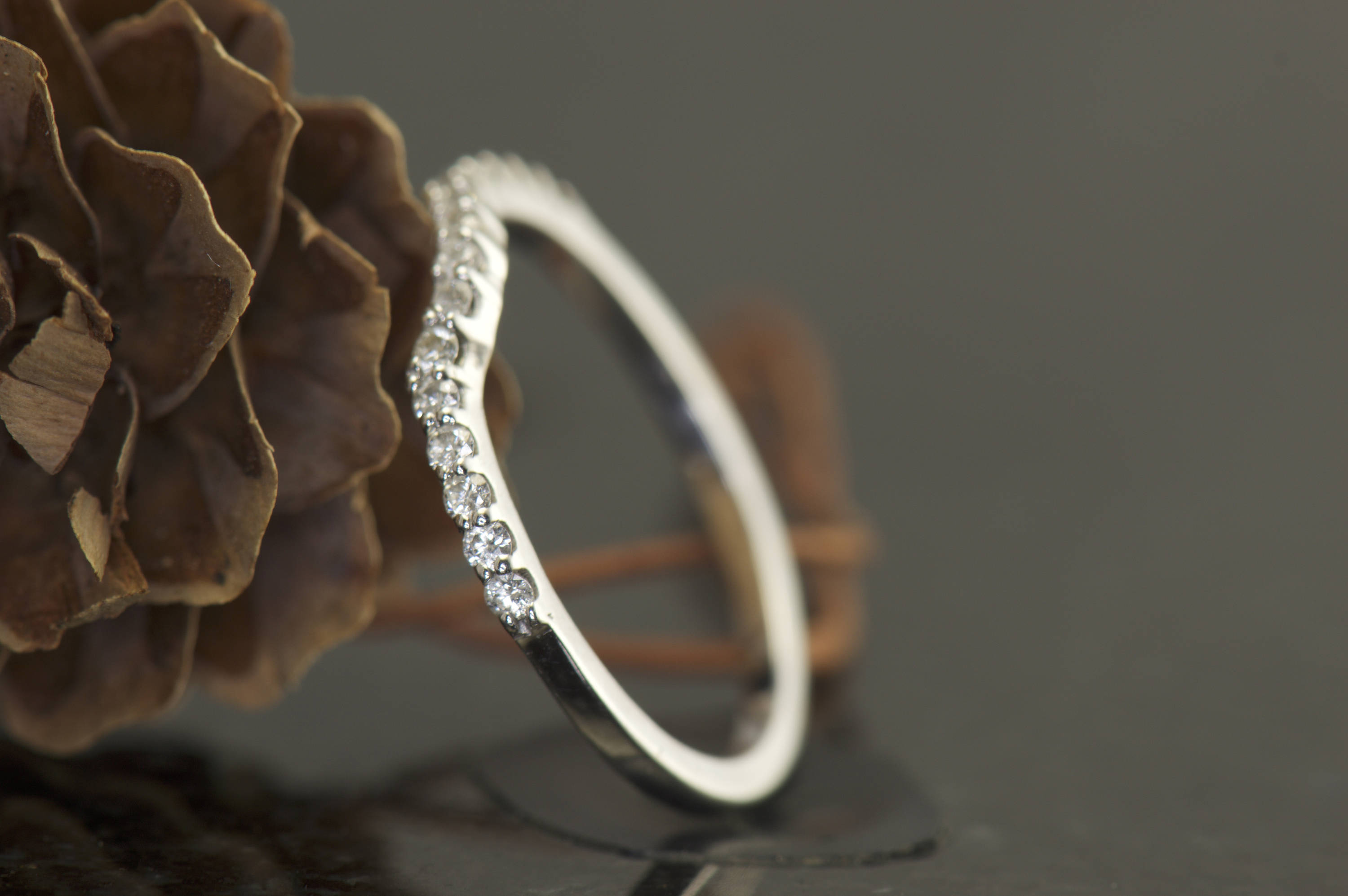 Super Value Curved Diamond Wedding Band in 14k White Gold | Etsy