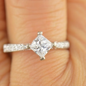 Kite Set Princess Cut Engagement Ring 5mm Square Moissanite - Etsy