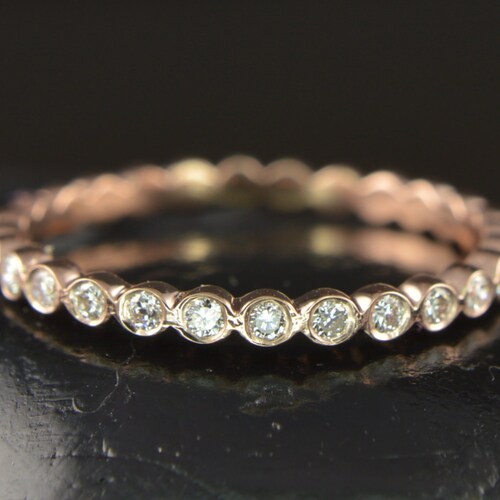 CZ Diamond Eternity Band Bezel Set Ring Bubble Stacking Ring - Etsy