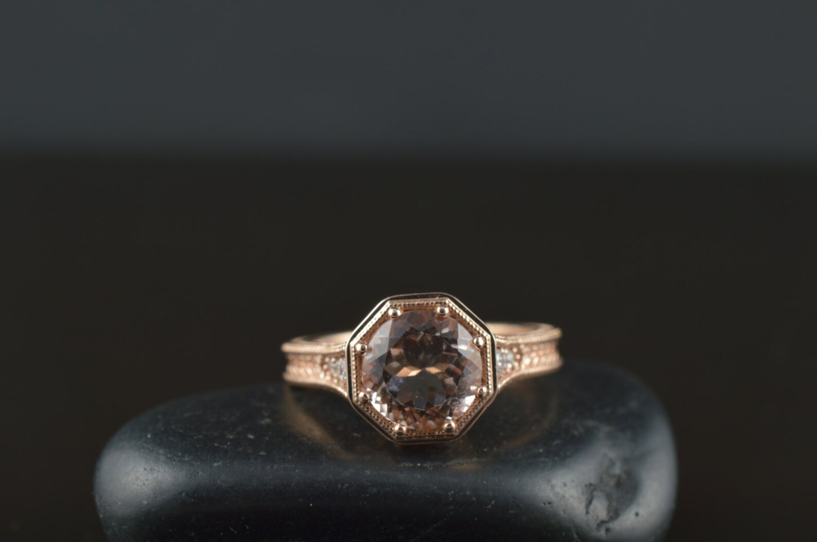 Michelle Morganite Engagement Ring in Rose Gold 8-prong - Etsy