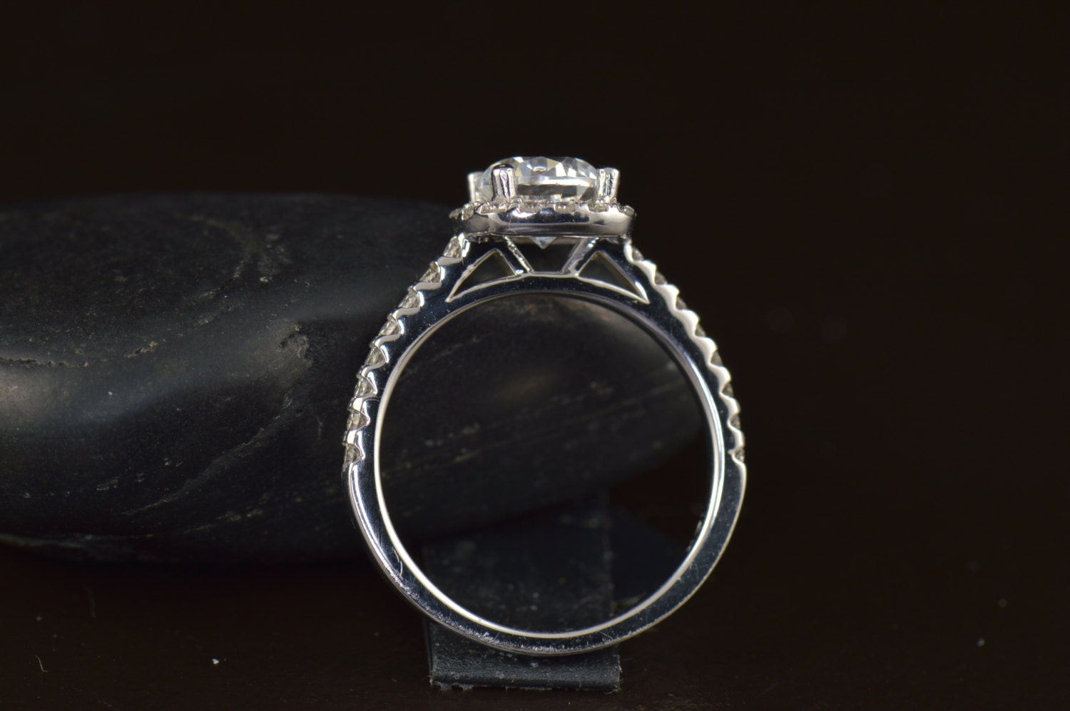 1ct Moissanite Engagement Ring Round Brilliant Forever | Etsy