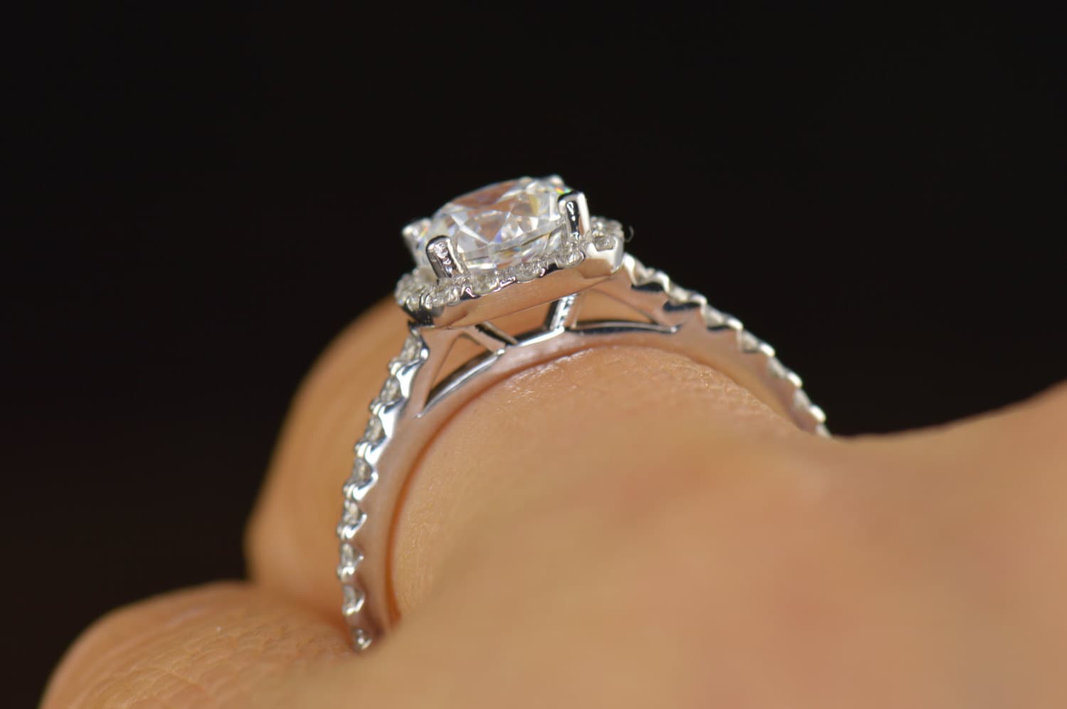 1ct Moissanite Engagement Ring Round Brilliant Forever | Etsy
