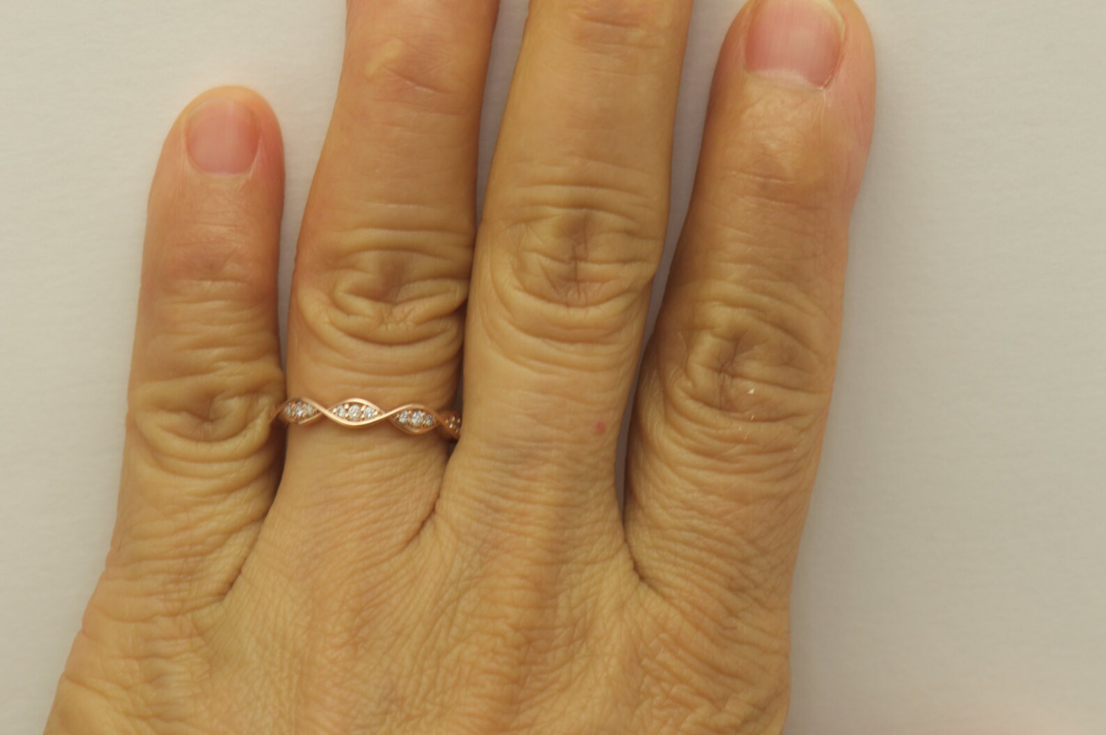 Phoebe Diamond Wedding Band in Rose Gold Round Brilliant - Etsy