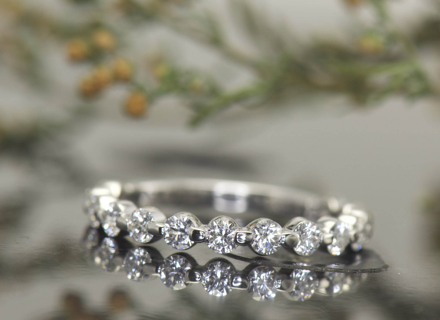 Floating diamond eternity ring store