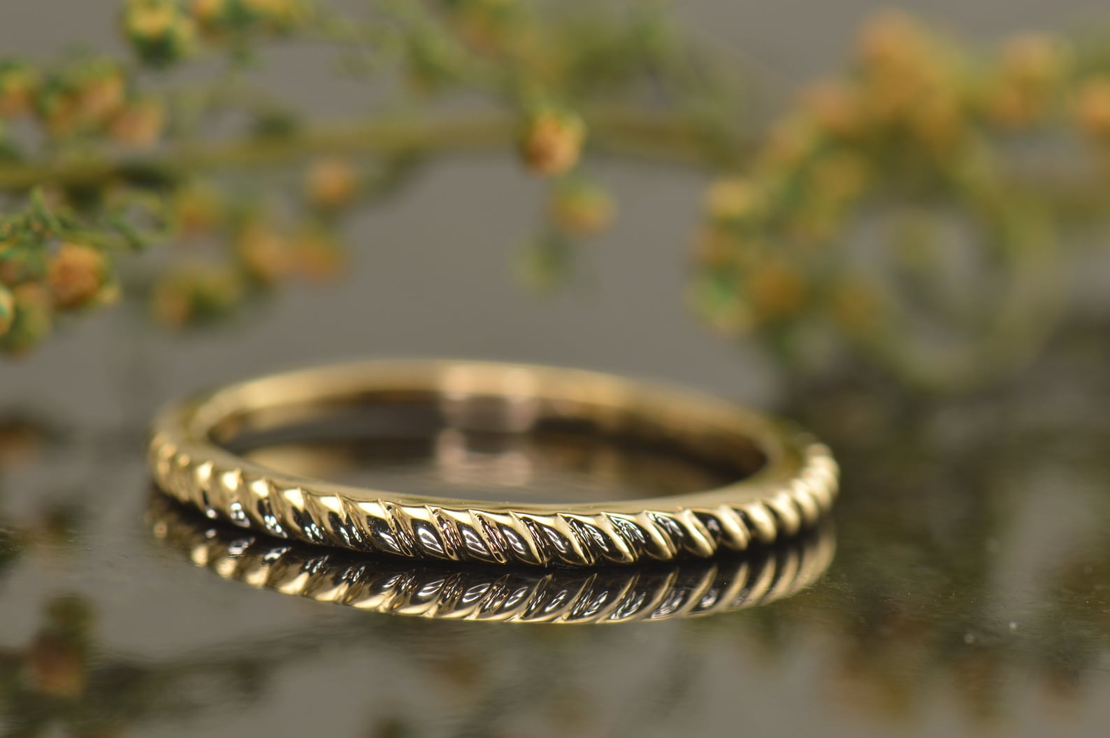 The Rope Ring in 14k Yellow Gold Rope Design Petite Twisted - Etsy