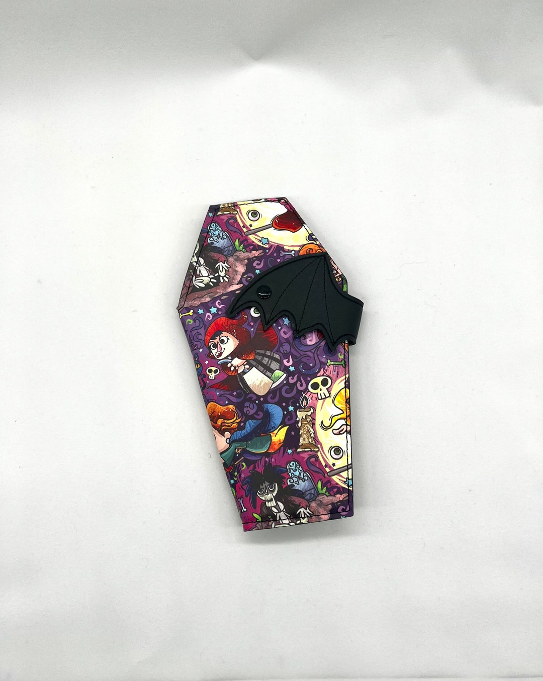 Brewing Trouble Bat Wing Coffin Wallet, Hocus Pocus Witch Vinyl, Witchy ...