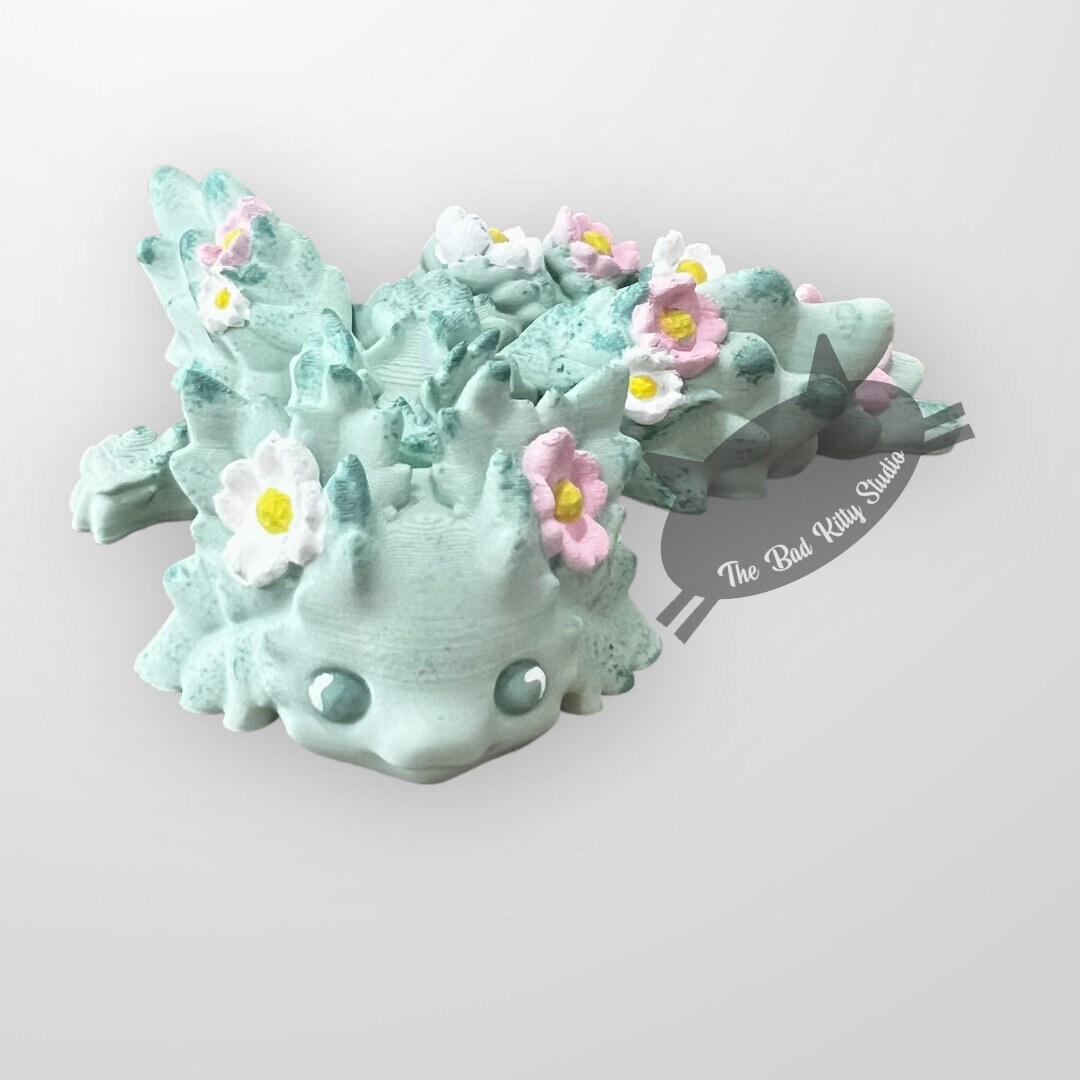 3D Printed Short Kosha Axolotl Flower Dragon Desk Fidget Toy - Etsy