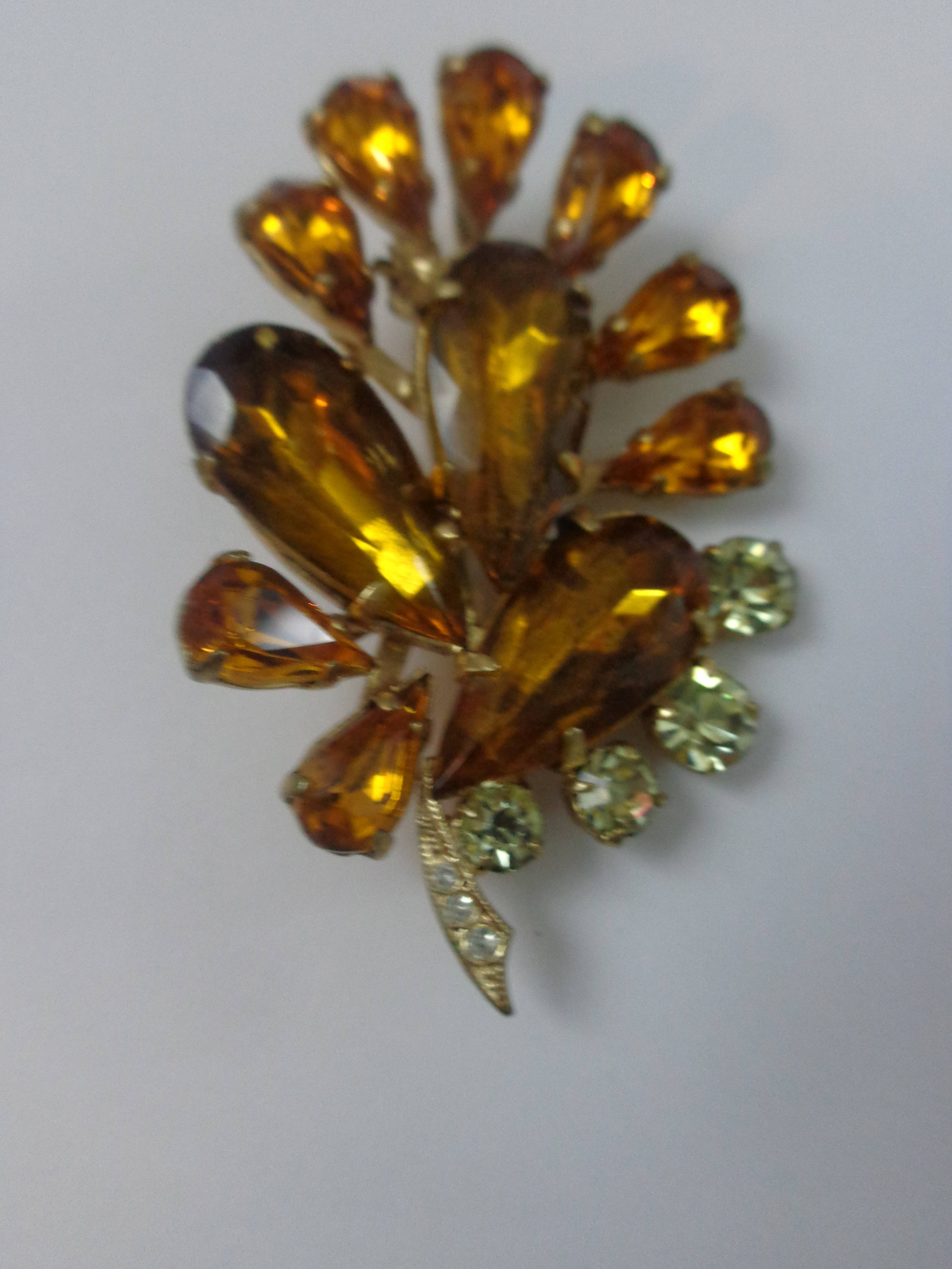 Vintage Amber Rhinestone Brooch Vintage Rhinestone Brooch | Etsy