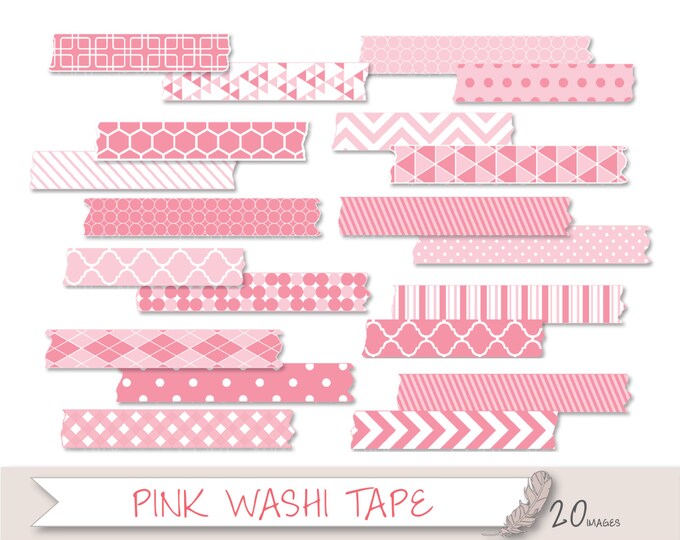 Pink Washi Tape Clipart, Baby Pink Washi Tape Clipart, Soft Pink ...