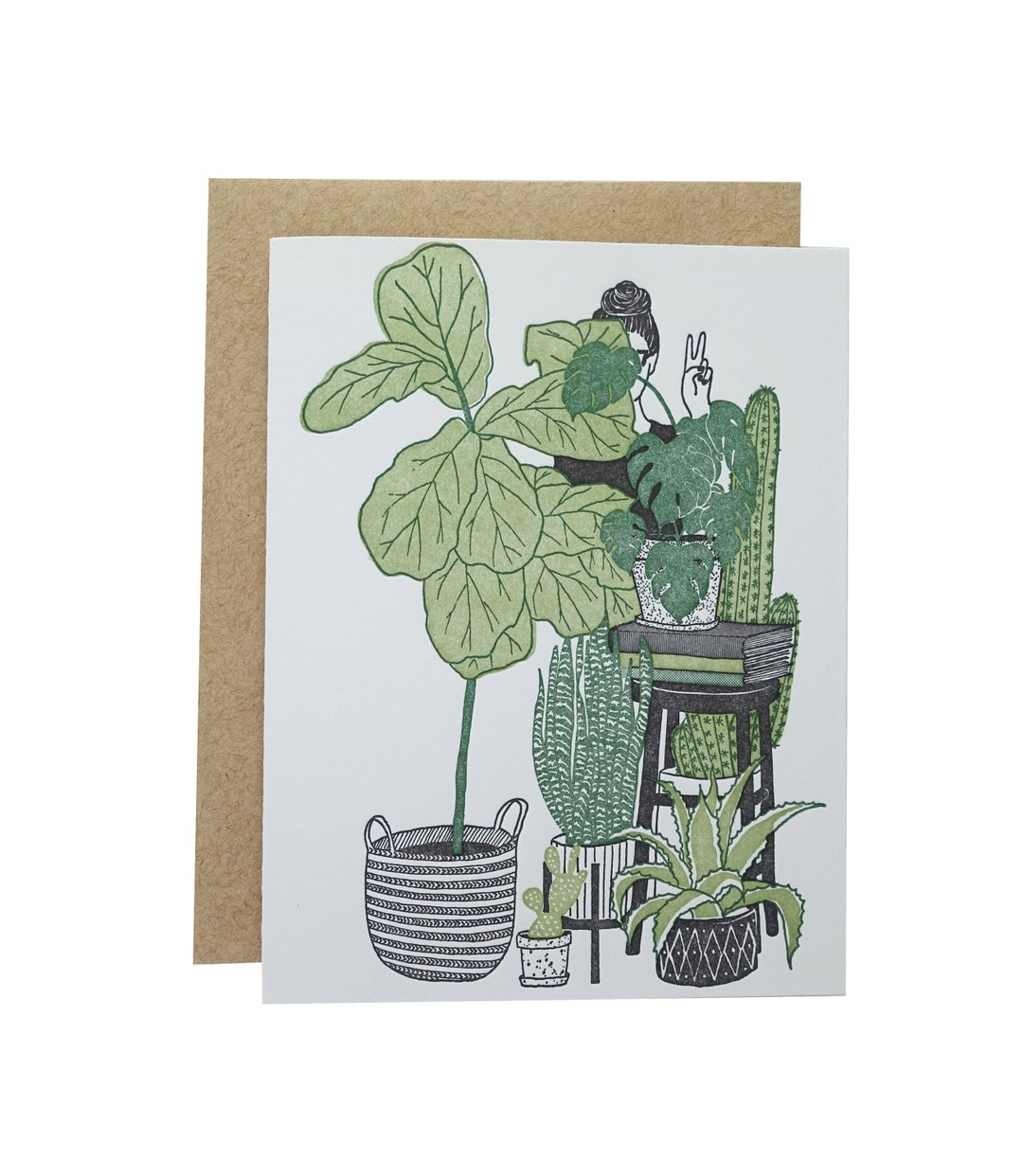 Plant Lady Letterpress Printed Greeting Card - Etsy
