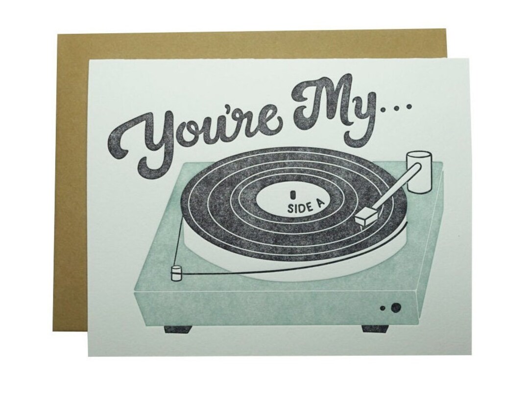 Letterpress Record Player | Side A Card - Etsy