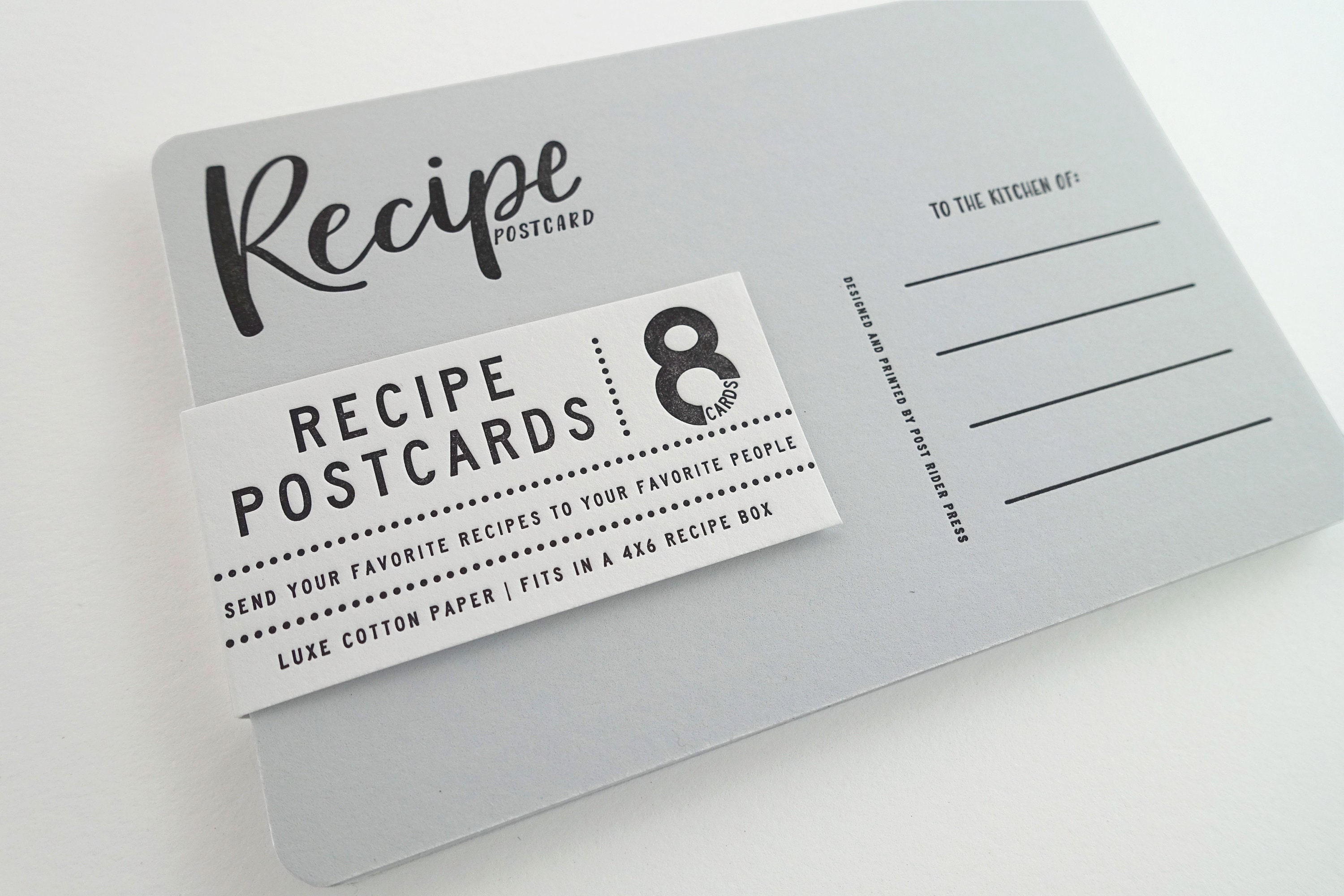 Recipe Postcards 4x6 | Set of 8 Letterpress Recipe Cards - Etsy