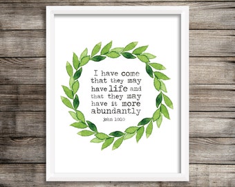 John 10 10 Printable | Etsy