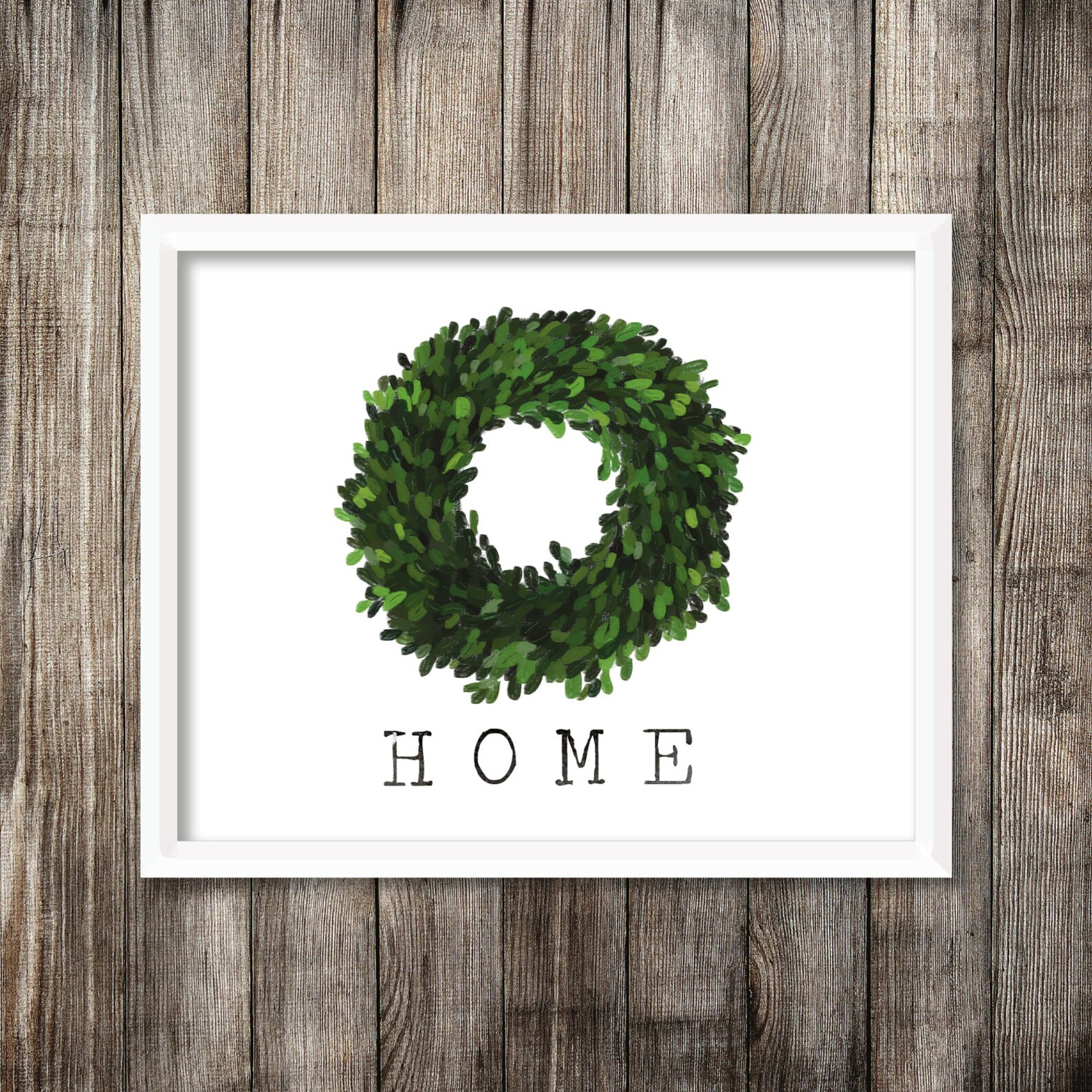 Home Boxwood Wreath watercolor Printable Digital Print - Etsy