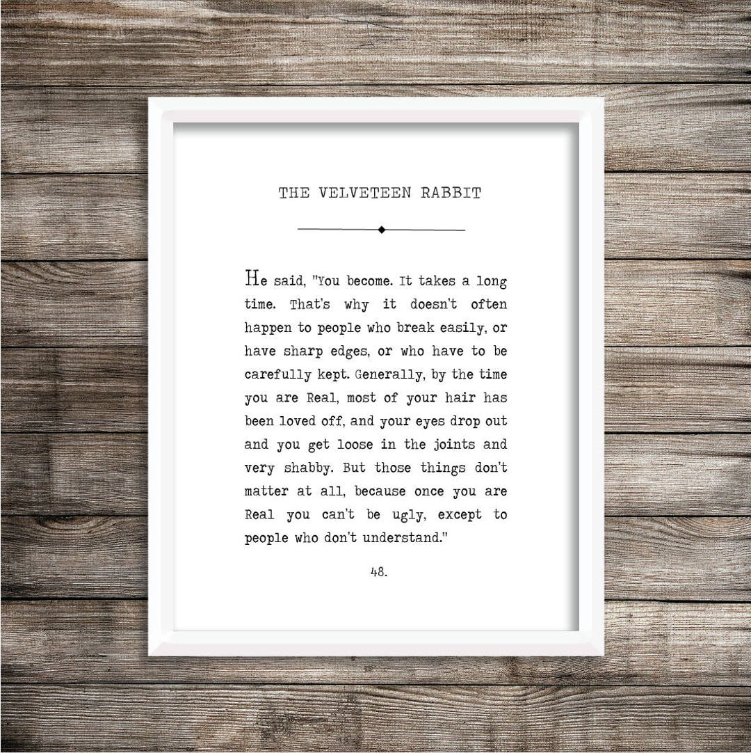The Velveteen Rabbit Book Page Print Digital Printable - Etsy