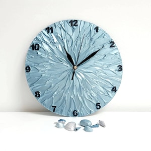 Blue Wall Clock, Unique Home Decor, Gift for Him, - Etsy