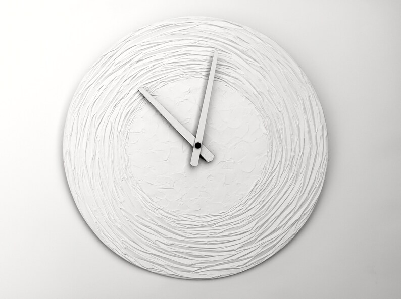 LARGE WALL CLOCK, White Clock White Home Decor Wedding Gift, White Wall ...
