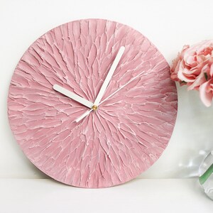 Pink Clock Modern WALL CLOCK, Pink Home Decor, Pink Wall Clock, Pink ...