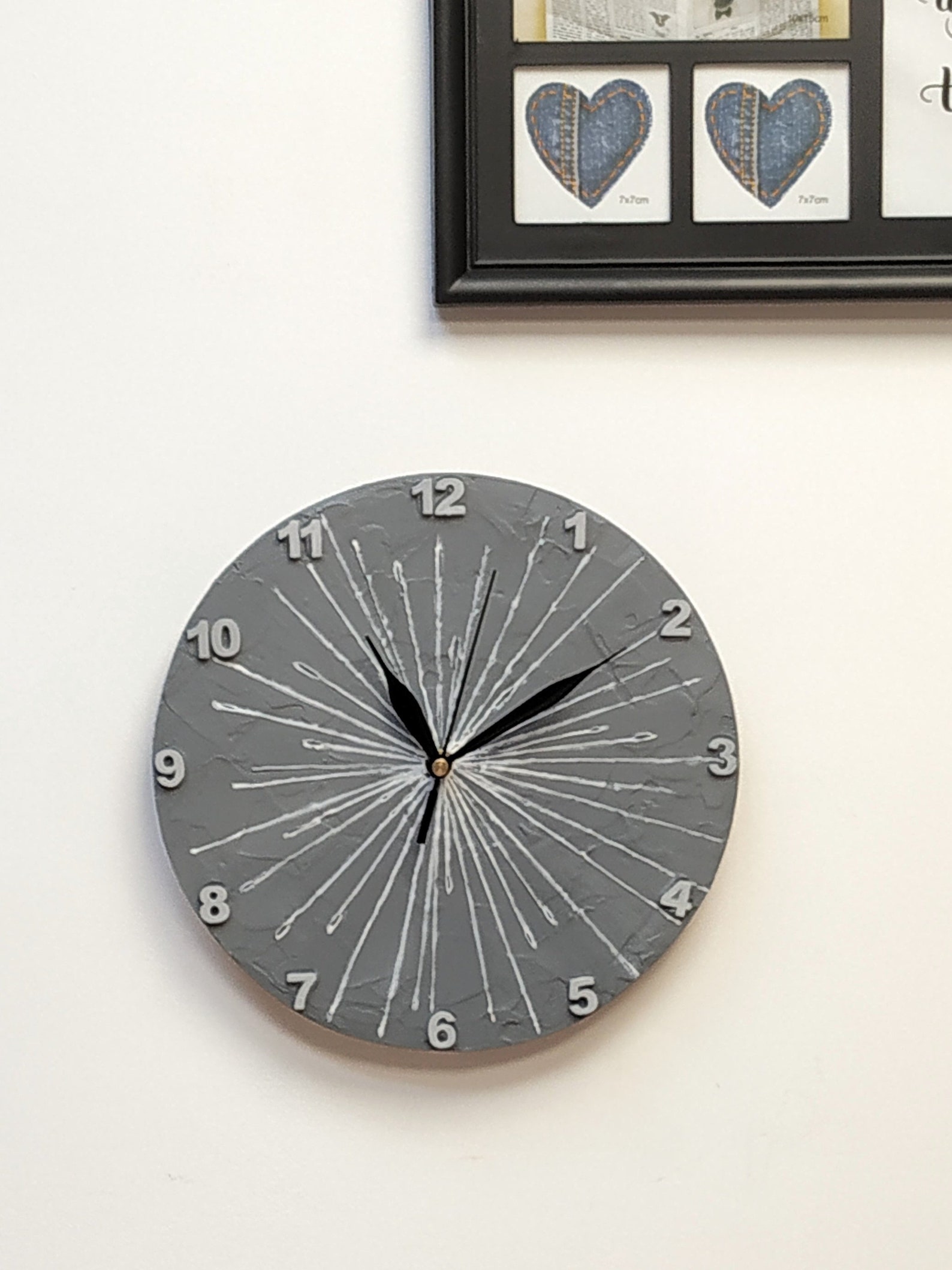 GRAY WALL CLOCK Gray Home Decor Man Cave Clock - Etsy