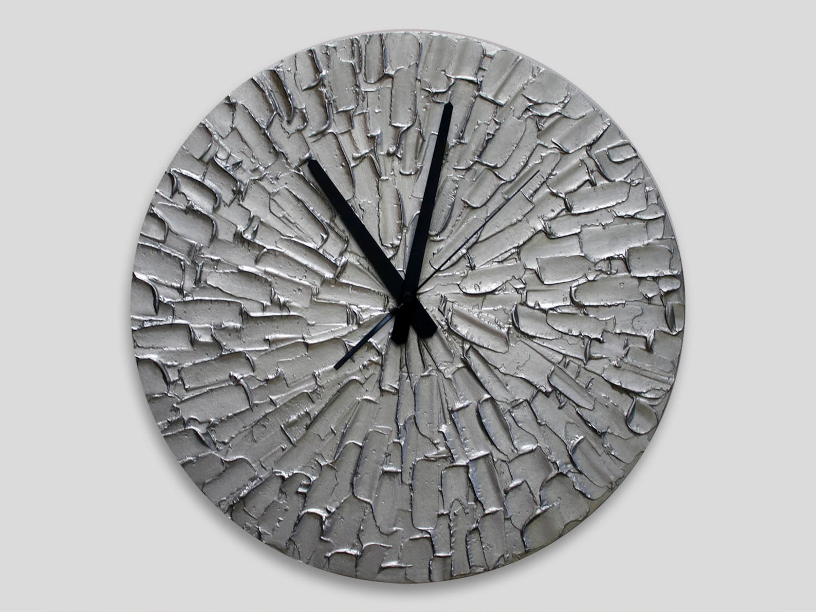 Silver Wall Clock Modern Home Decor Man Cave Clock Office Wall - Etsy