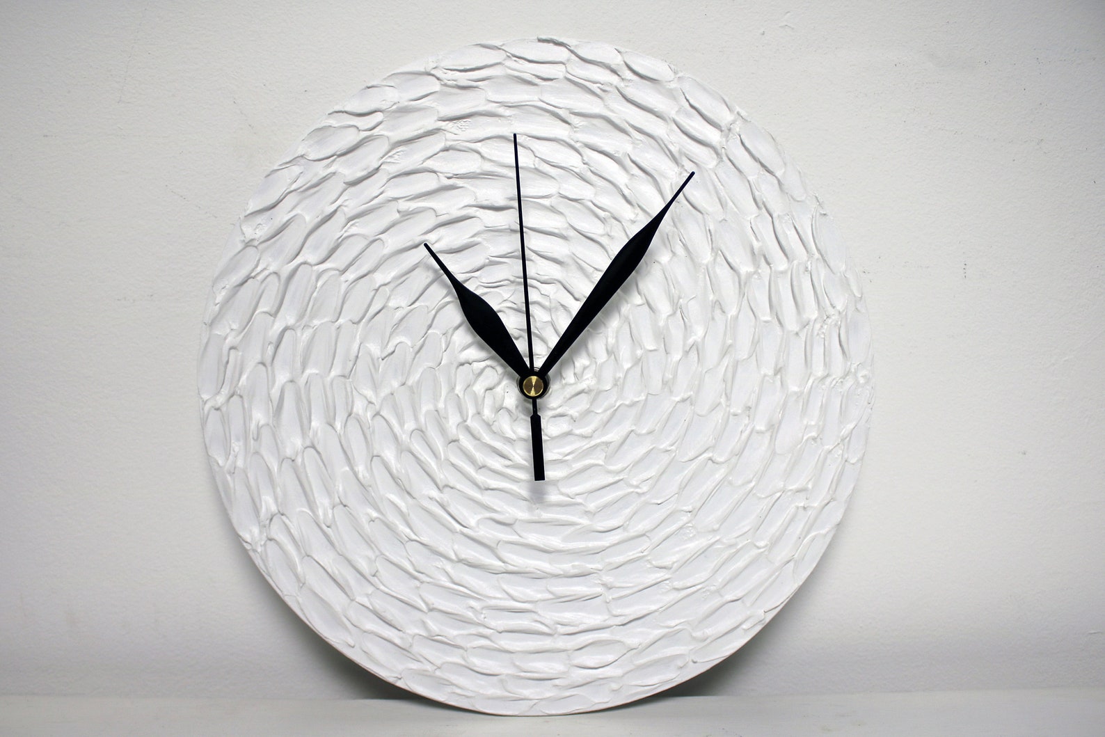 Scandinavian White Home Decor, WHITE Clock Modern WALL CLOCK, White ...