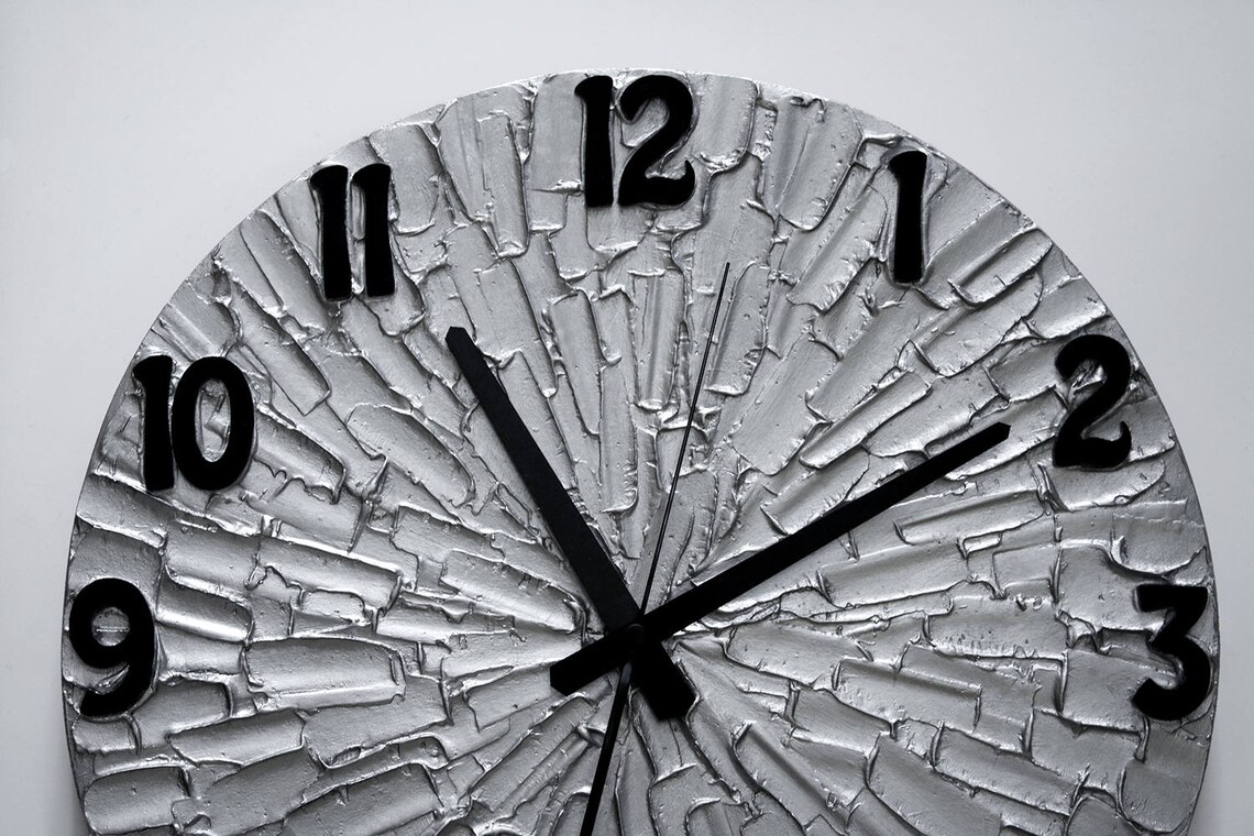 Gray Wall Clock Modern Home Decor Man Cave Clock Gray Office - Etsy