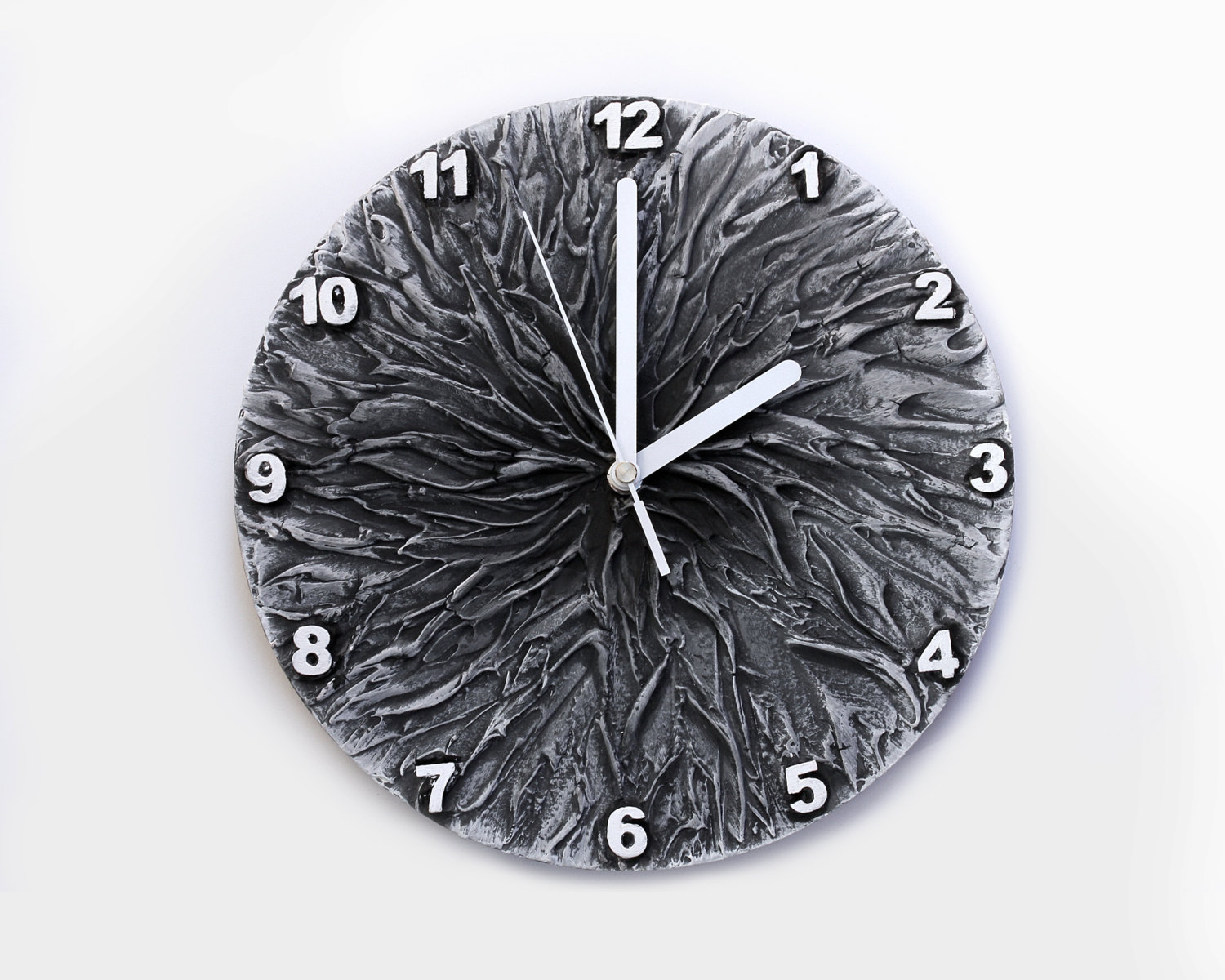 GRAY WALL CLOCK, Art Wall Clock, Unique Wall Clock, Gray Clock - Etsy