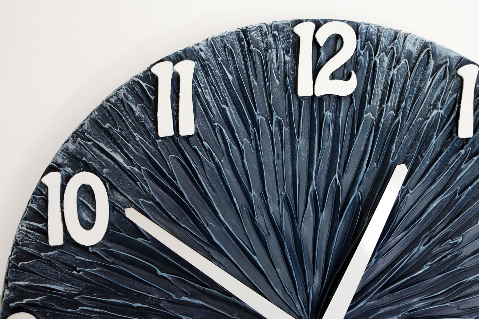 Large Navy BLUE WALL CLOCK Dark Blue Home Decor With White Numbers ...