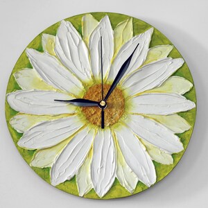 Daisy WALL CLOCK, UNIQUE Wall Clock, White Flower Home Decor, Flower ...