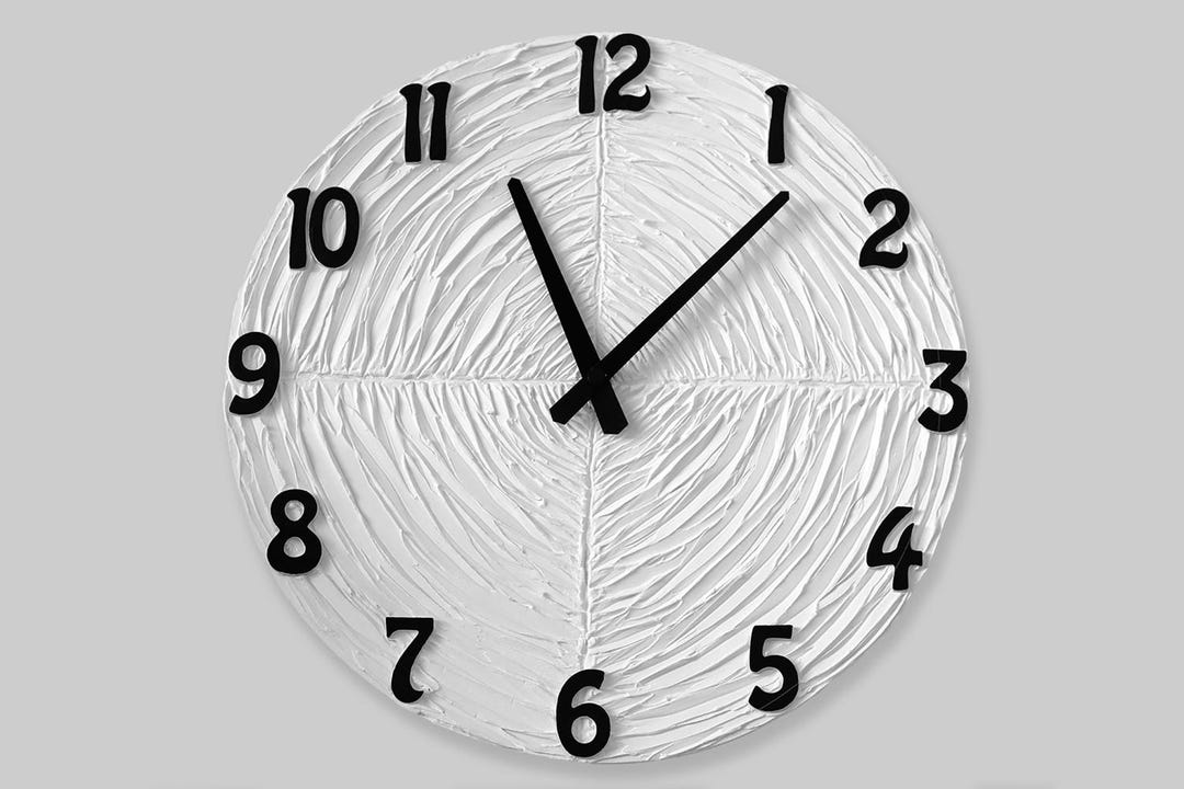 LARGE WALL CLOCK, White Clock, Wedding Gift, White Wall Clock, Modern ...