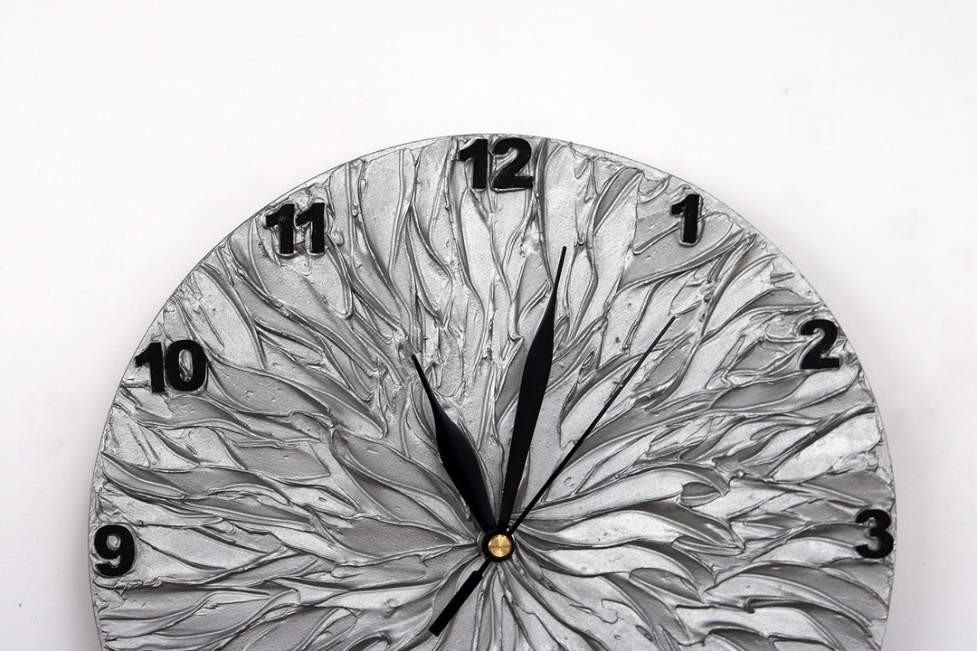 Silver Decor Wall Clock, Unique Wall Clock, Modern WALL CLOCK, Silver ...