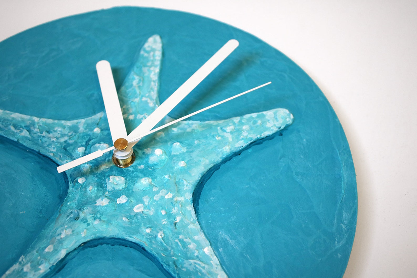 Starfish Clock Beach house Wall clock Turquoise blue unique | Etsy