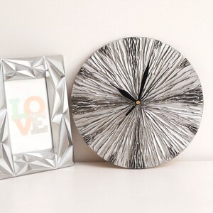 Silver Wall Clock, Silver Home Decor Unique Wall Clock, Modern WALL ...