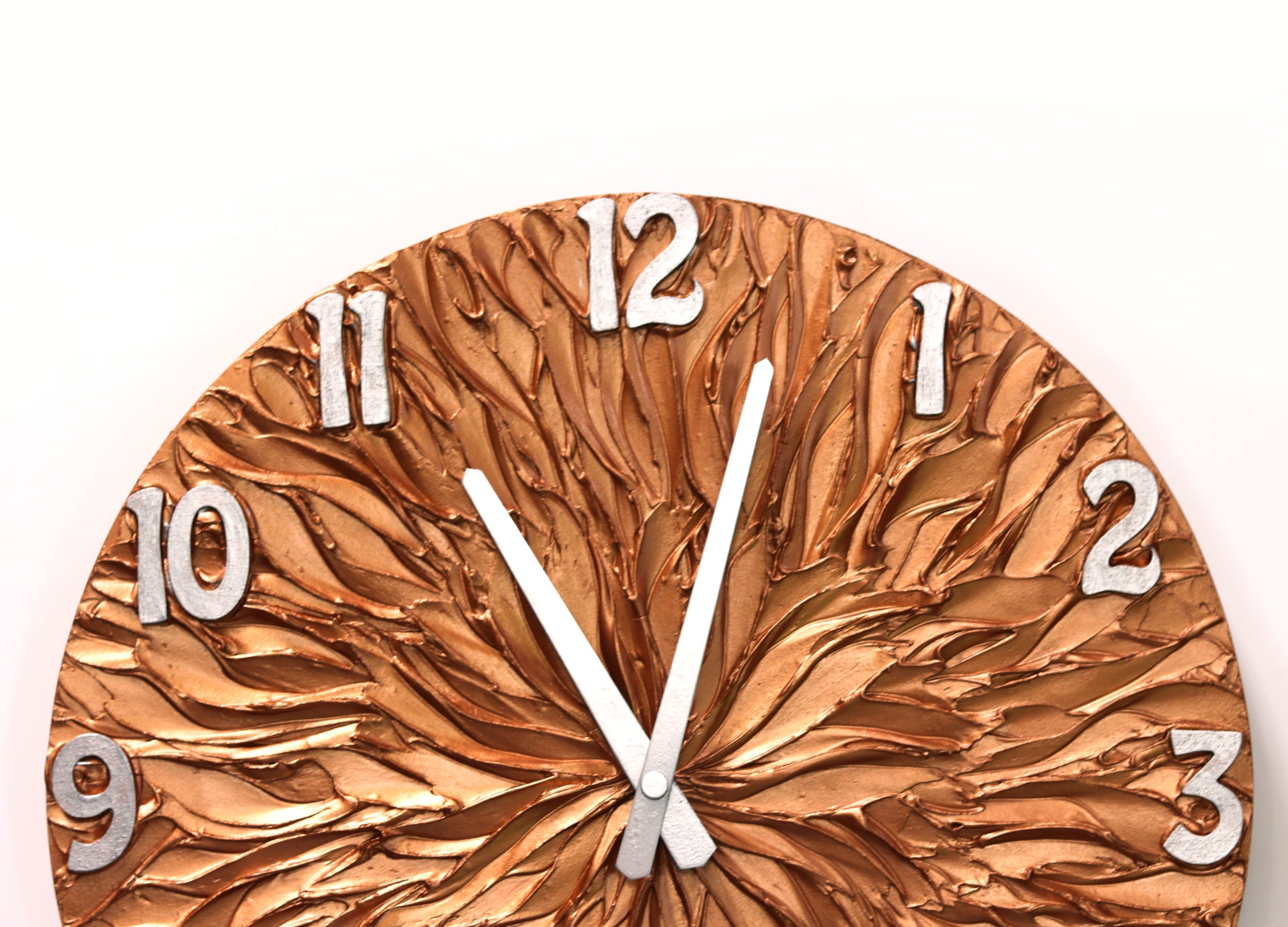 Large Wall Clock COPPER WALL CLOCK Copper and Silver Original - Etsy