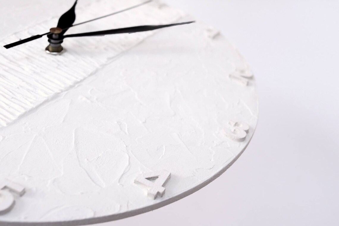 WHITE Clock Modern WALL CLOCK White Wall Clock Office White | Etsy