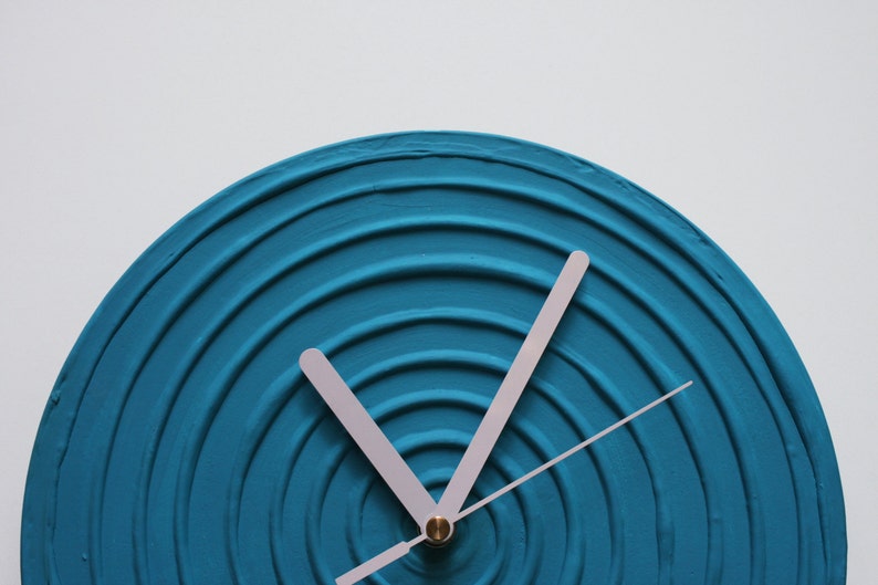 BLUE WALL CLOCK Blue Clock Blue Home Decor Blue Wall Decor - Etsy